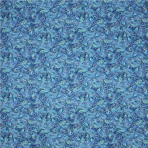 blue paisley pattern fabric Timeless Treasures Packed Paisley - modeS4u